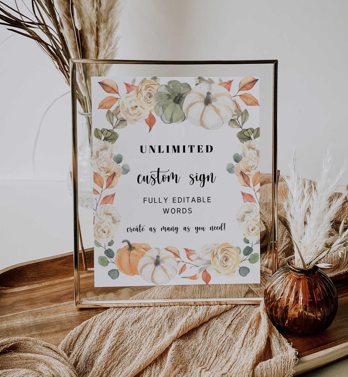 Fall Sign Template Fall Party Sign ANY EVENT Fully Editable - Etsy
