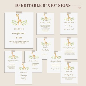 Giraffe Baby Shower Games Bundle, Safari Baby Shower Game, Boy Baby ...