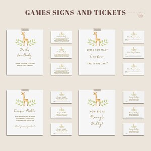 Giraffe Baby Shower Games Bundle, Safari Baby Shower Game, Boy Baby ...