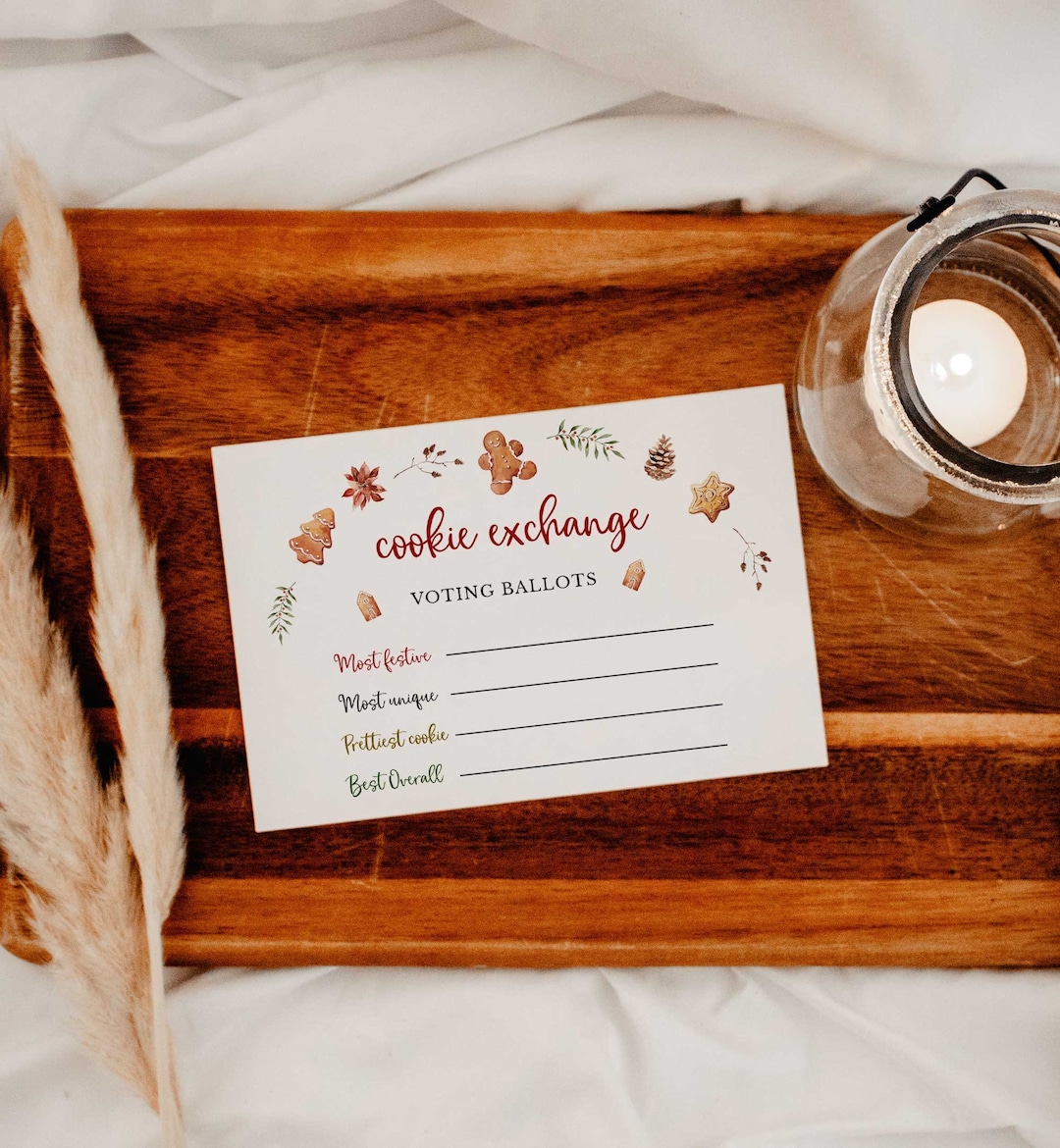 Cookie Voting Ballot, Christmas Cookie Exchange Voting Template ...