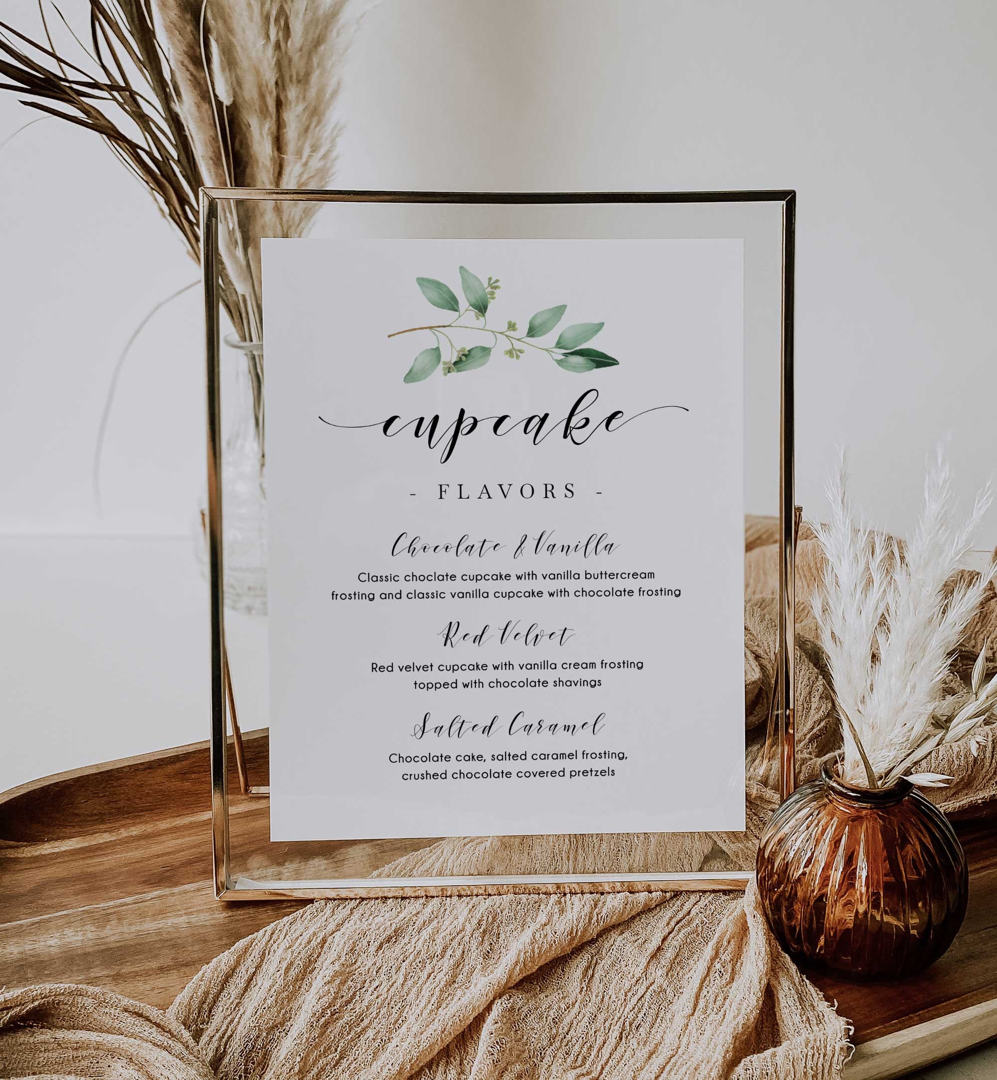 Cupcake Flavor Sign Cupcake Menu Sign Dessert Table Sign - Etsy