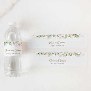 Greenery Baby Shower Water Bottle Labels, Eucalyptus Baby Shower Decor ...