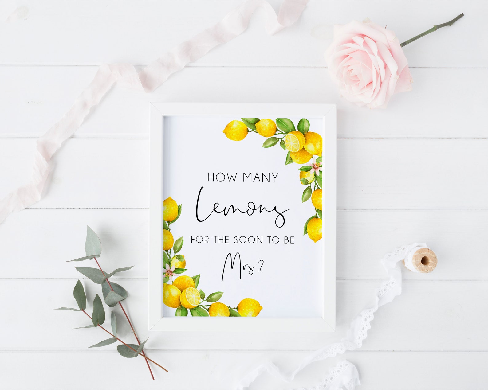 Guess How Many Lemons Are in the Jar Lemon Bridal Shower Game | Etsy