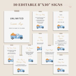 Fall Truck Baby Shower Games Bundle, Pumpink Truck Baby Shower Activity ...
