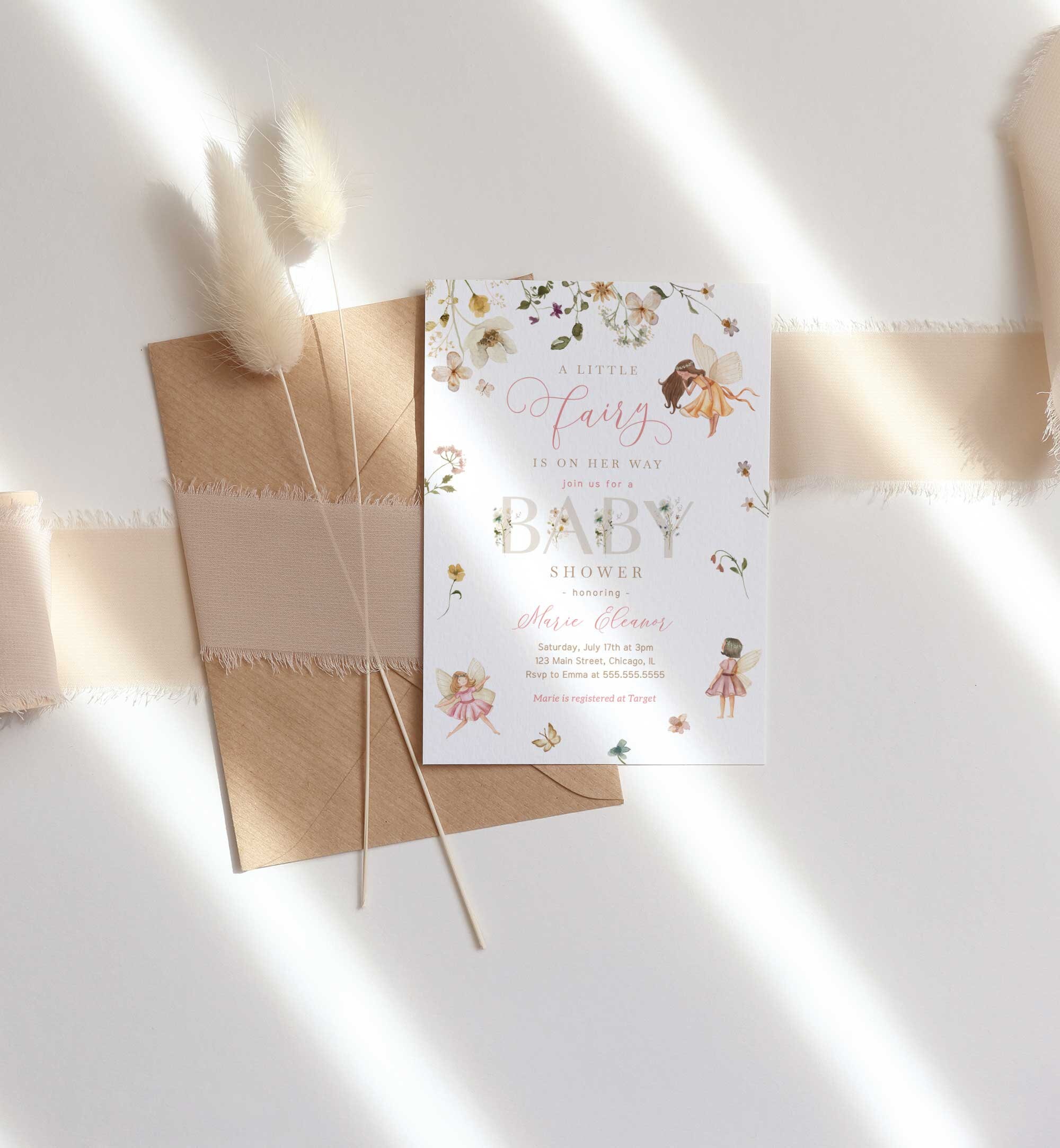 Fairy Baby Shower Invitation Fairy Baby Shower Invite - Etsy