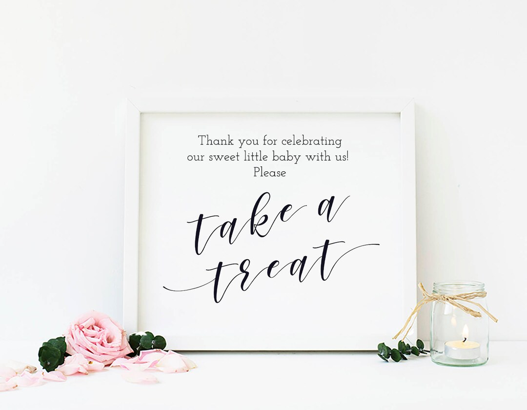 Baby Shower Treats Sign Take a Treat Sign Dessert Sign - Etsy