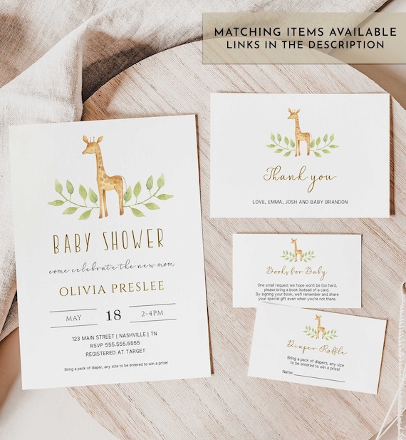 Giraffe Baby Shower Games Greenery And Gold Baby Shower Game | Animal