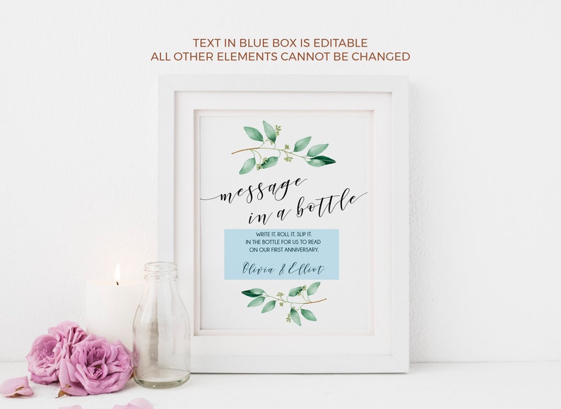 Message in a Bottle Sign Message in a Bottle Template | Etsy