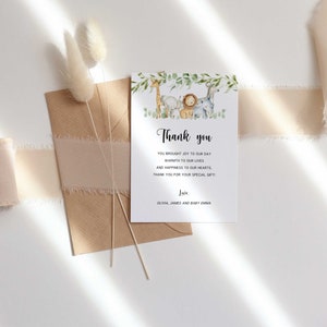 Jungle Safari Thank You Card Template, ANY EVENT Thank You Card, Jungle ...