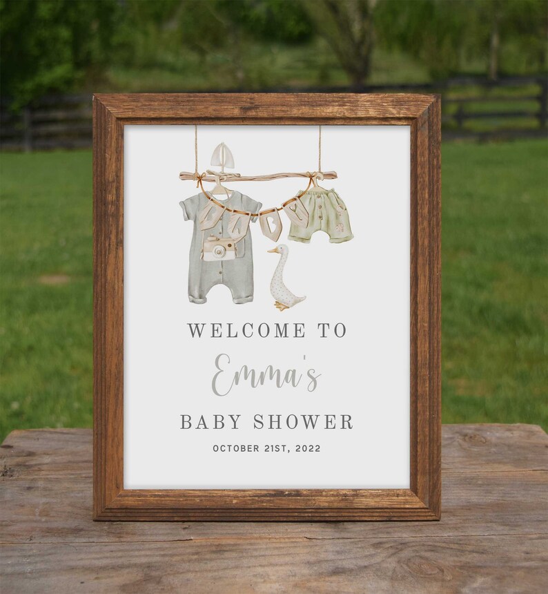 Welcome Baby Shower Sign Boy Baby Shower Sign Clothesline - Etsy