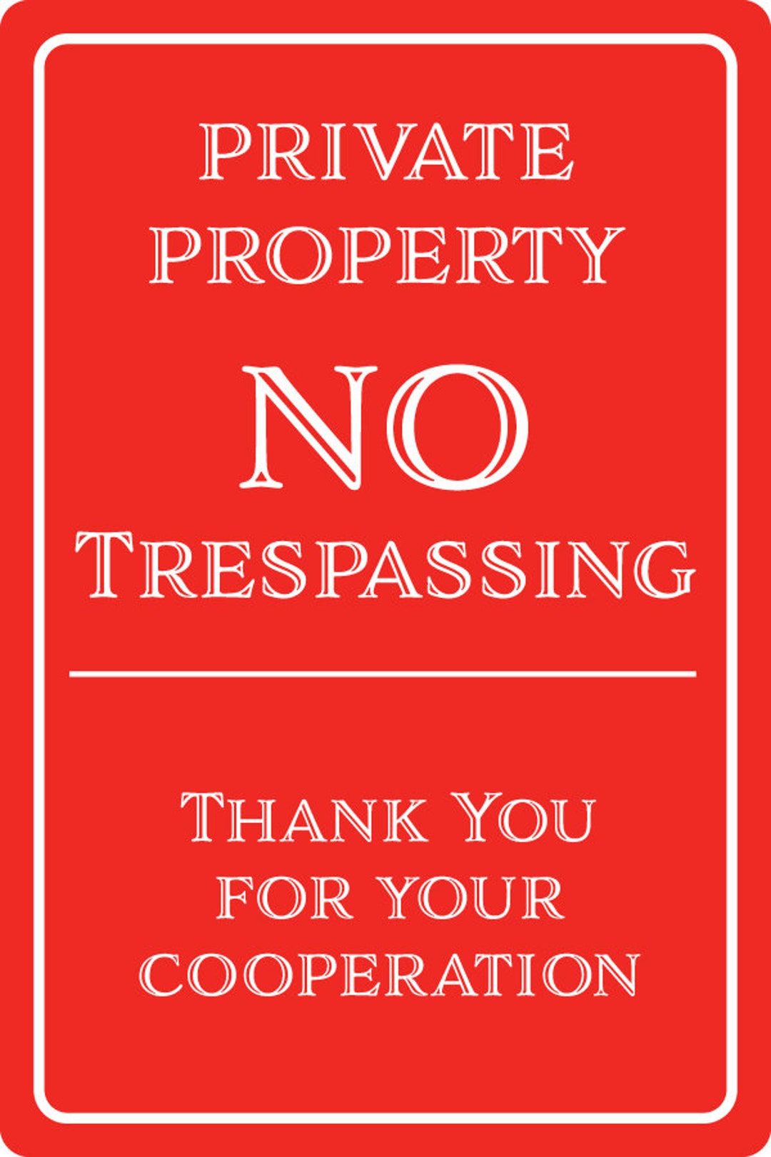 No Trespassing Sign - Aluminum Metal Sign 12x18 Inches - Post Signs - Etsy
