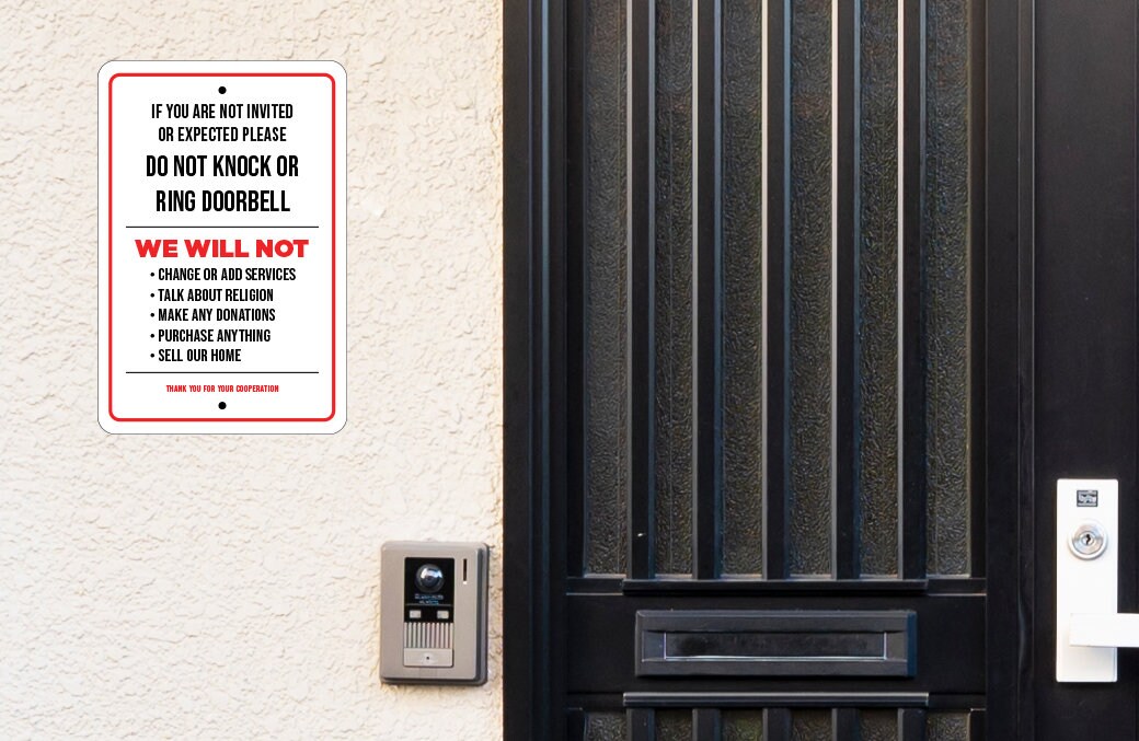 Do Not Knock Sign – Front Door, No Soliciting (8x11 Inches) - Etsy ...