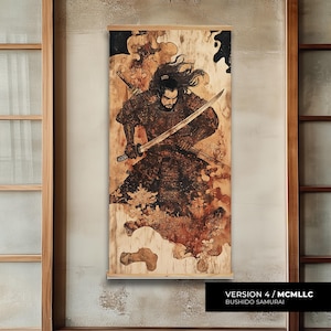 Bushido Samurai Scroll Art - Warrior Spirit and Tradition Wall Art for ...