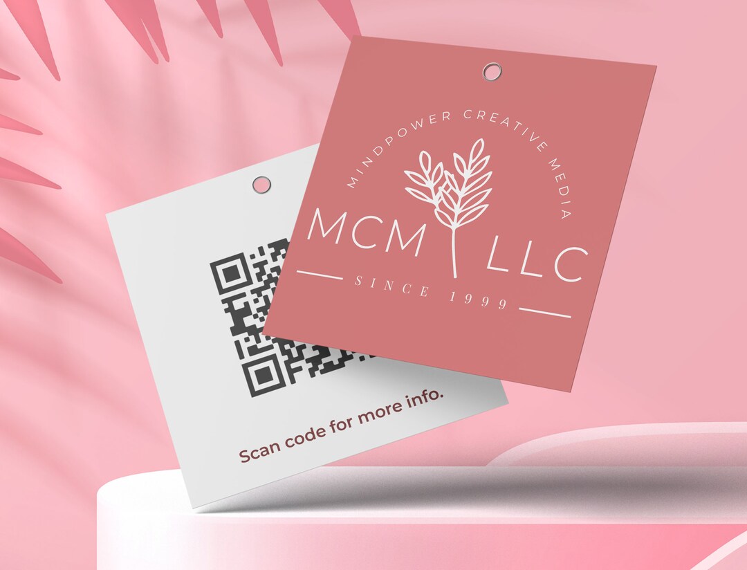 100 Square Hang Tags Printed on 2 Sides in Full Color. 2.5 Inch Square ...