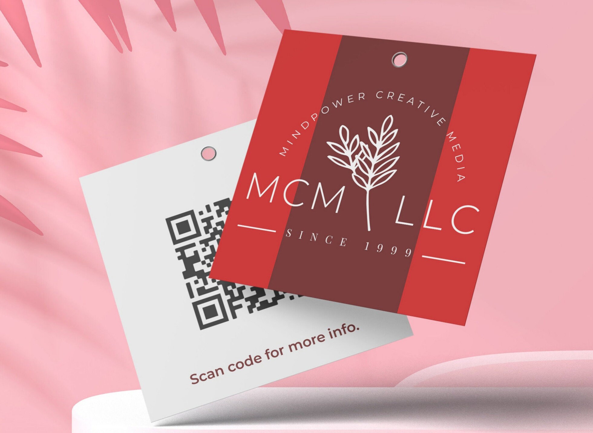 500 Square Hang Tags Printed on 2 Sides in Full Color. 2.5 Inch Square ...