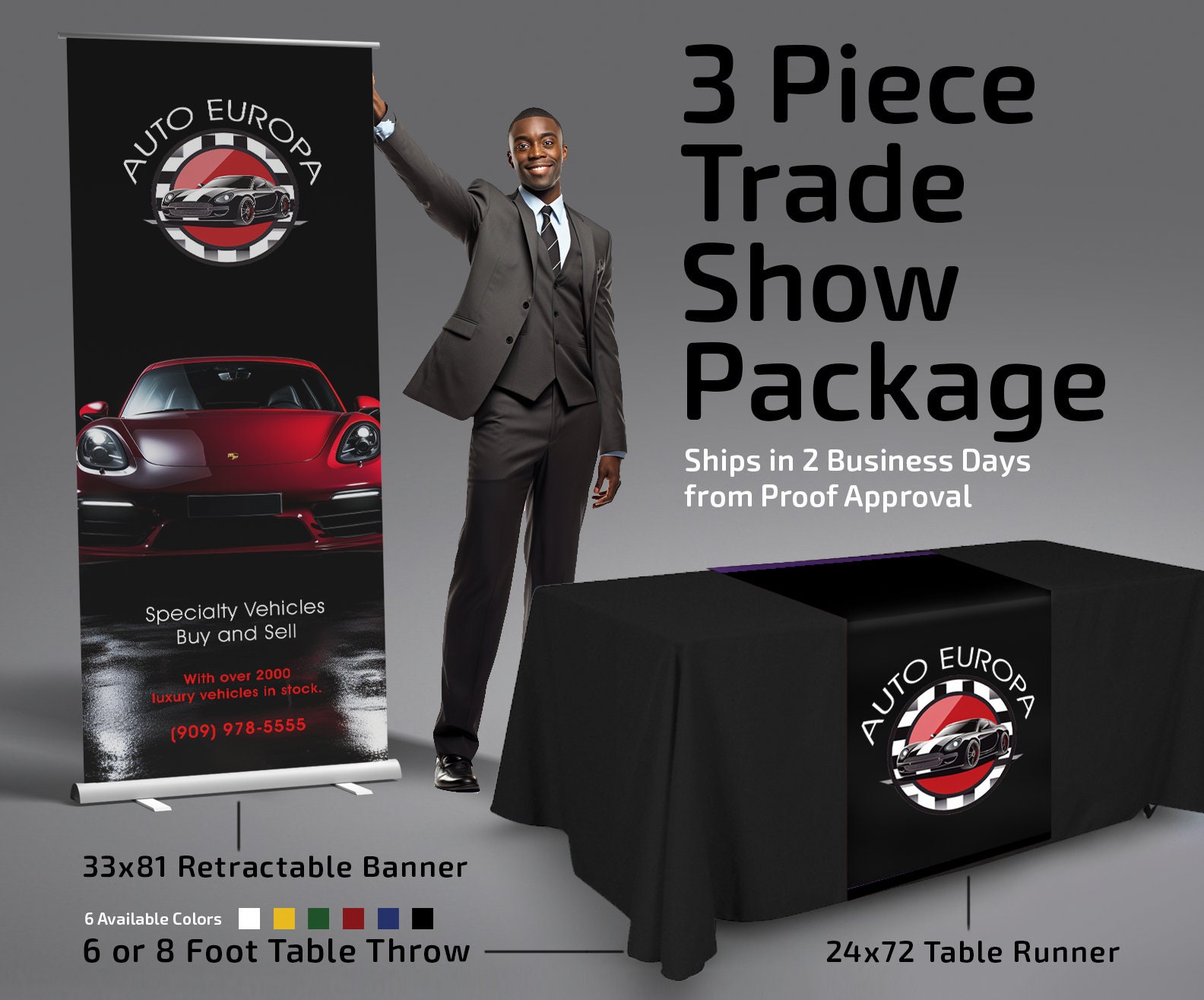 Retractable Banner - Table Throw and Table Runner Package - Trade Show ...