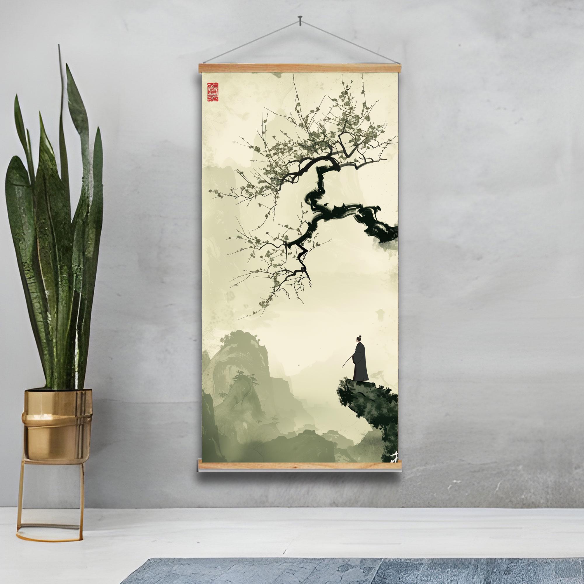 Modern Asian Inspired Scroll Wall Art - Asian Artwork Style Scrolls ...
