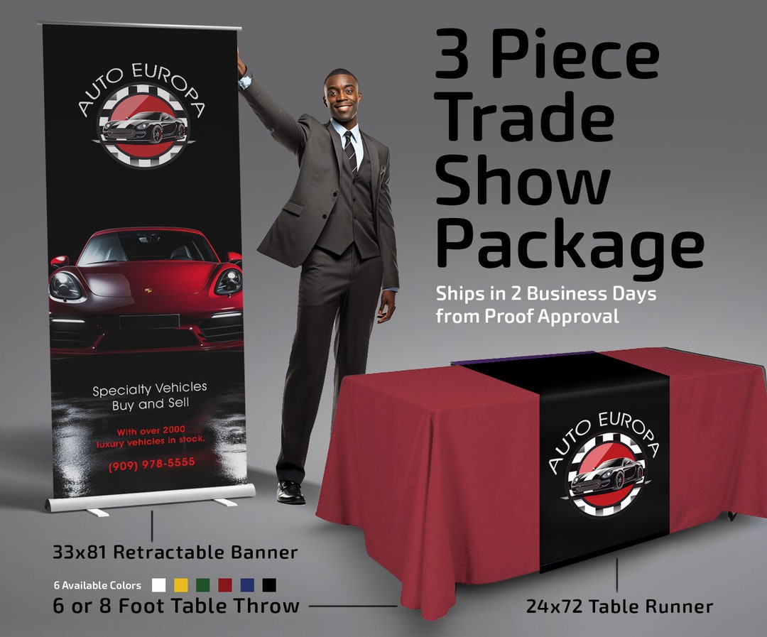 Retractable Banner - Table Throw and Table Runner Package - Trade Show ...