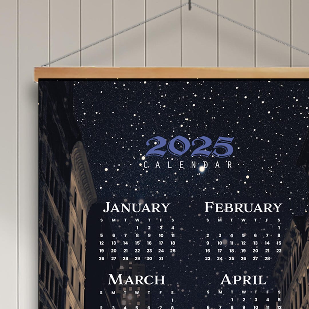 2025 Wall Calendar Scroll Calendar With Hanging Hardware Full Calendar ...