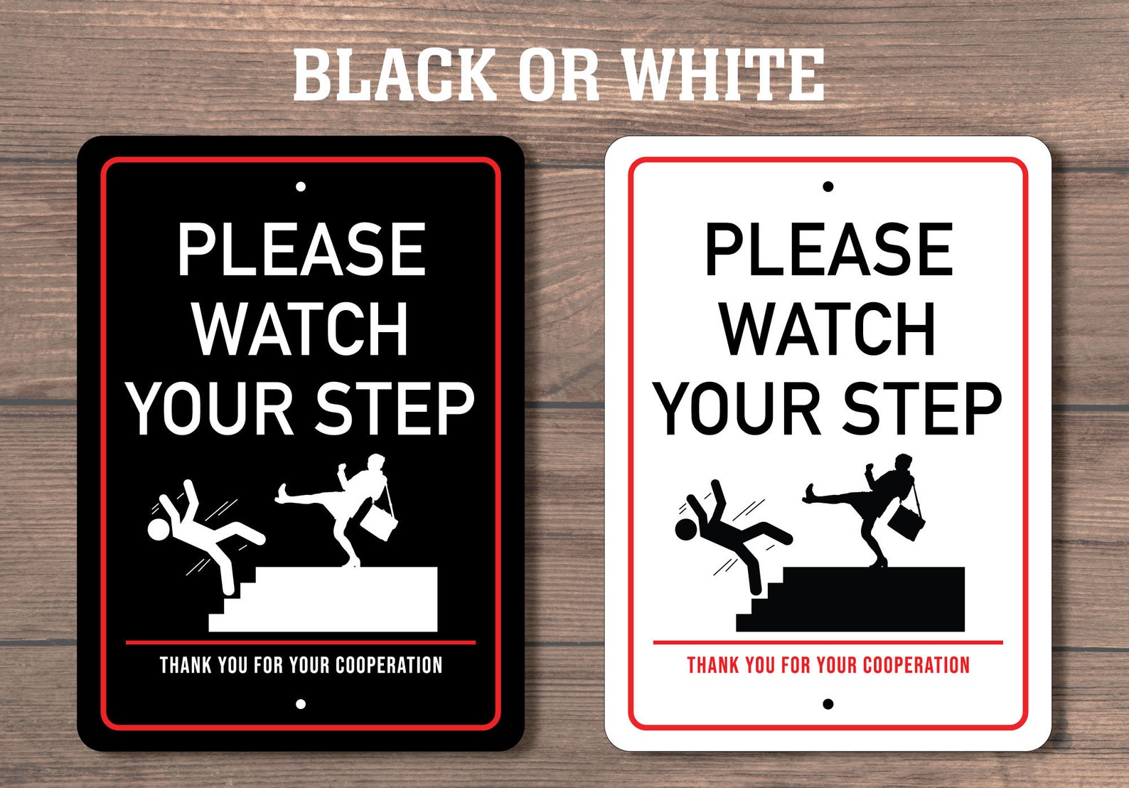 Please Watch Your Step Sign - Heavy Duty 8x11 Inch Signage - Etsy