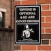 Funny Bar Sign - Tipping Optional, Aluminum Metal Sign (12x18 Inches ...