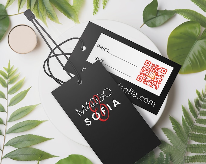 Set of 1000, Custom Hang Tag, With String - Swing Tags 2x3.5 Glossy or ...