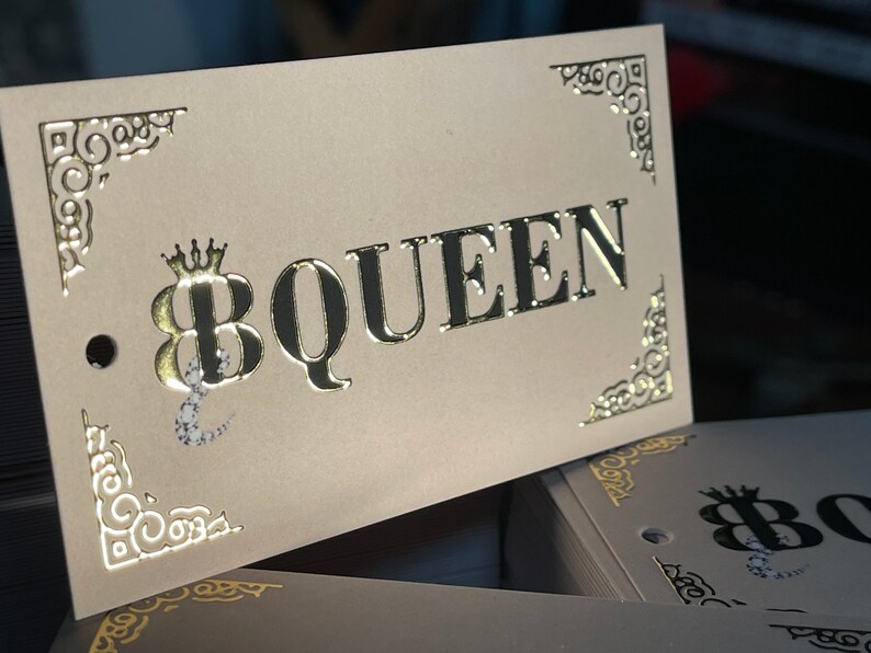 250 Raised Foil Hang Tags - Soft Touch Laminated Business Cards - Etsy