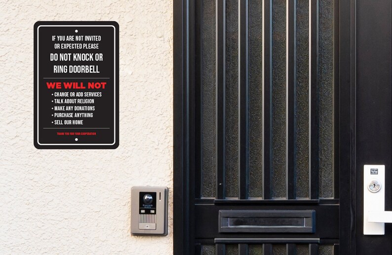 DO NOT KNOCK Sign - No Knocking Sign for Front Door Entry Way - Do Not ...