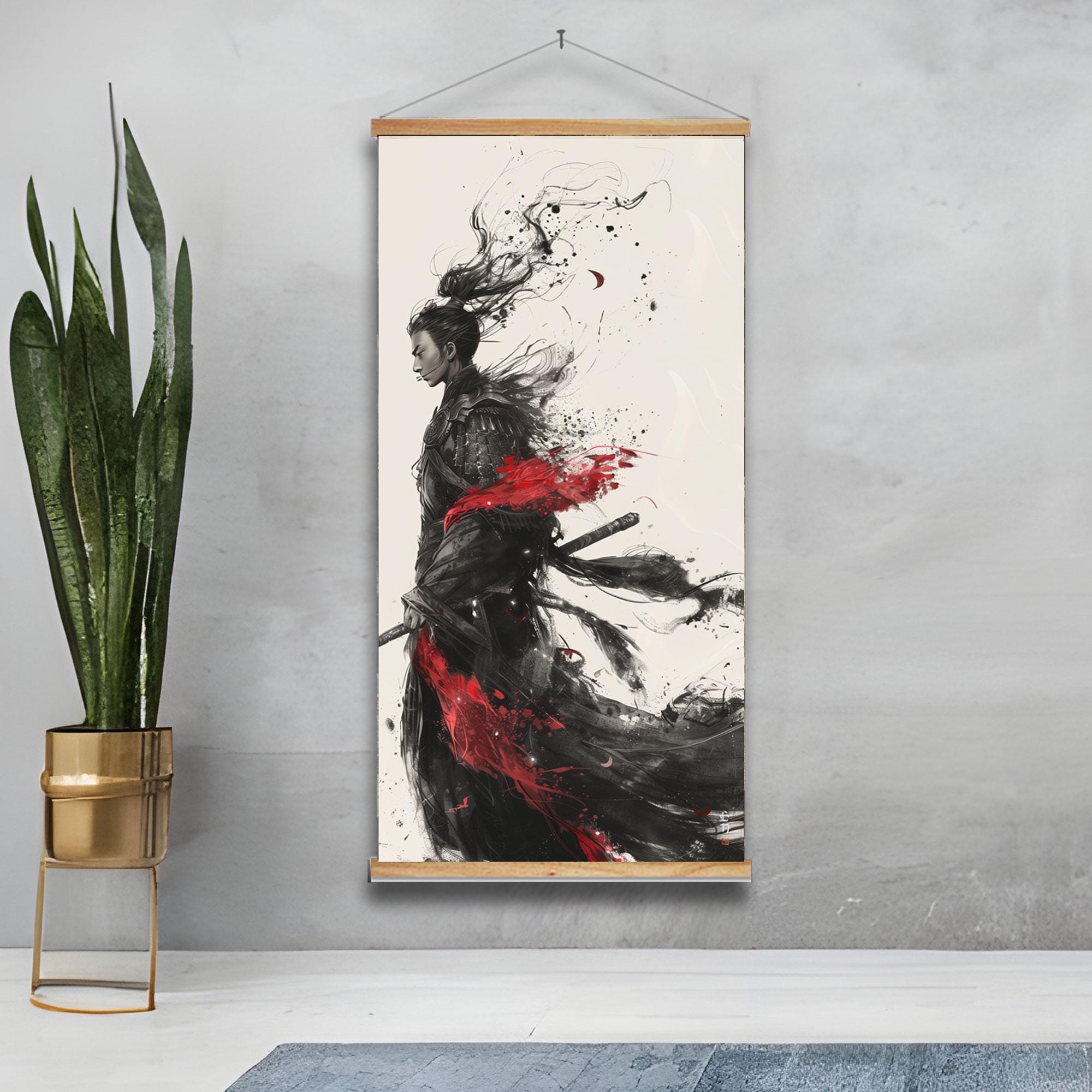 Modern Asian Inspired Scroll Wall Art - Asian Artwork Style Scrolls ...