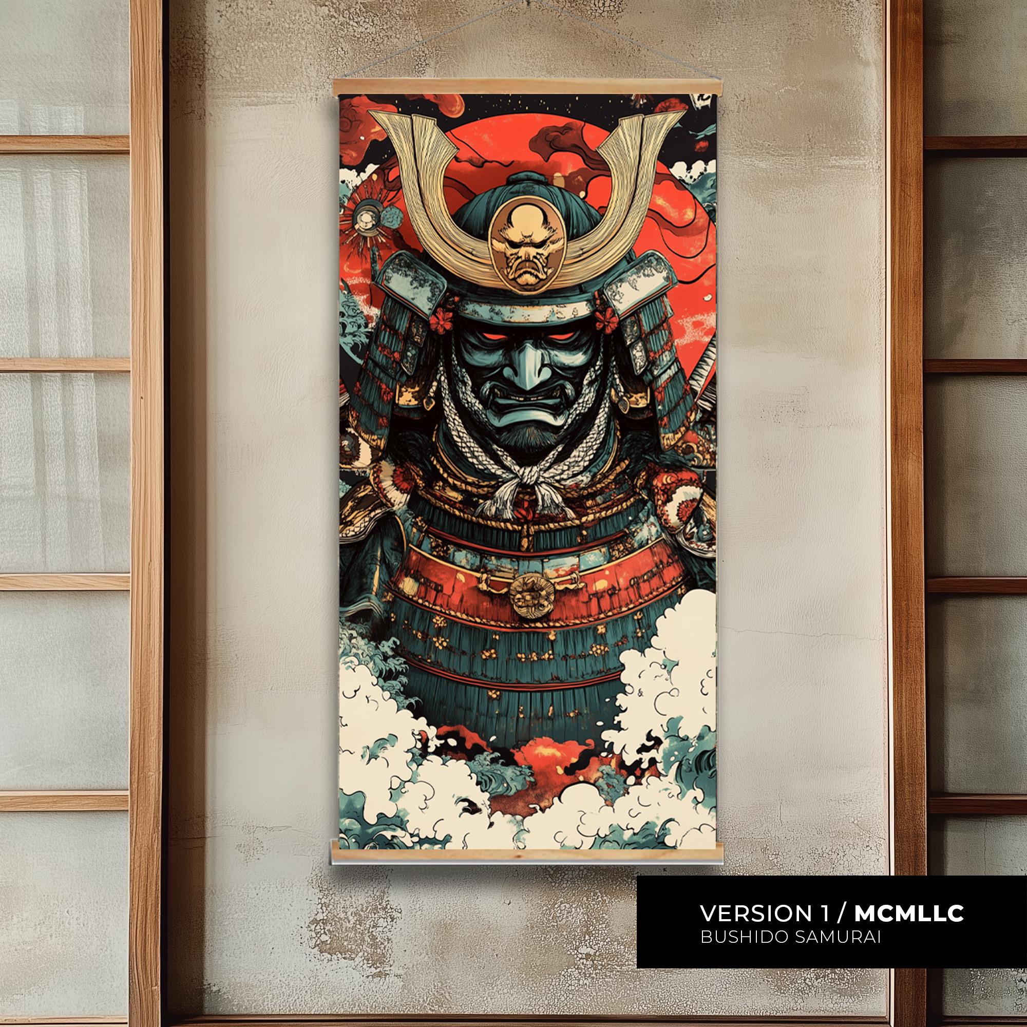 Bushido Samurai Scroll Art - Warrior Spirit and Tradition Wall Art for ...