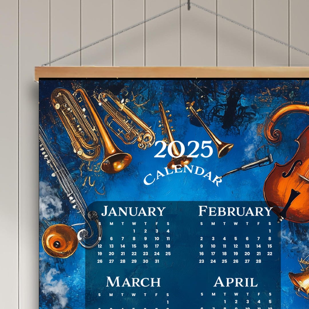 2025 Wall Calendar Scroll Calendar With Hanging Hardware Full Calendar ...