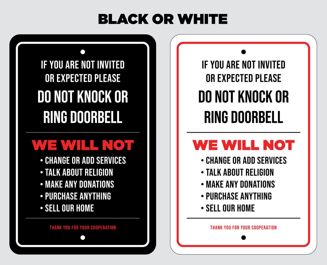 DO NOT KNOCK Sign - No Knocking Sign for Front Door Entry Way - Do Not ...