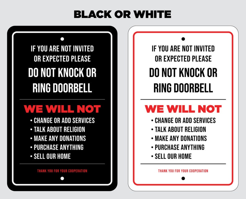 DO NOT KNOCK Sign - No Knocking Sign for Front Door Entry Way - Do Not ...
