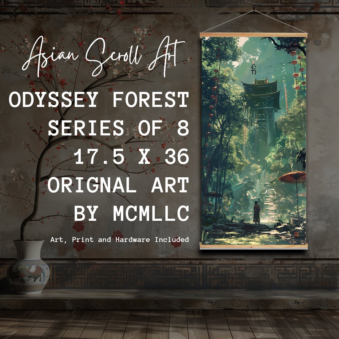 Asian Art Scroll Poster Original Art Hanging Banner Printing ODYSSEY ...