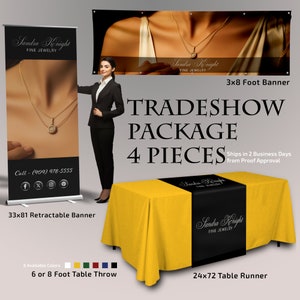 Retractable Banner - Table Throw and Table Runner - 3x8 Foot Vinyl ...