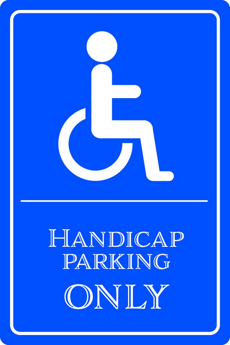 Handicap Parking Only Sign Aluminum Metal Sign 12x18 Inches - Etsy