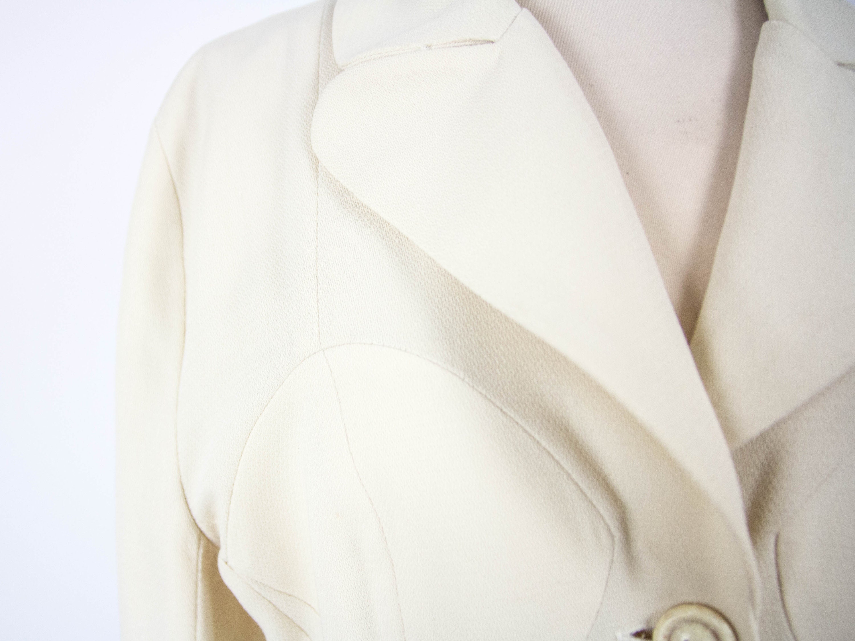 White Formal Jacket 90s Makes 60s Button Jacket Cream White - Etsy UK