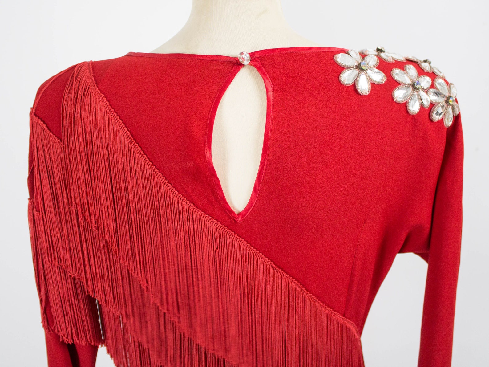 80s Party Dress Red Dress 80s Vintage Dress Fringes Dress - Etsy