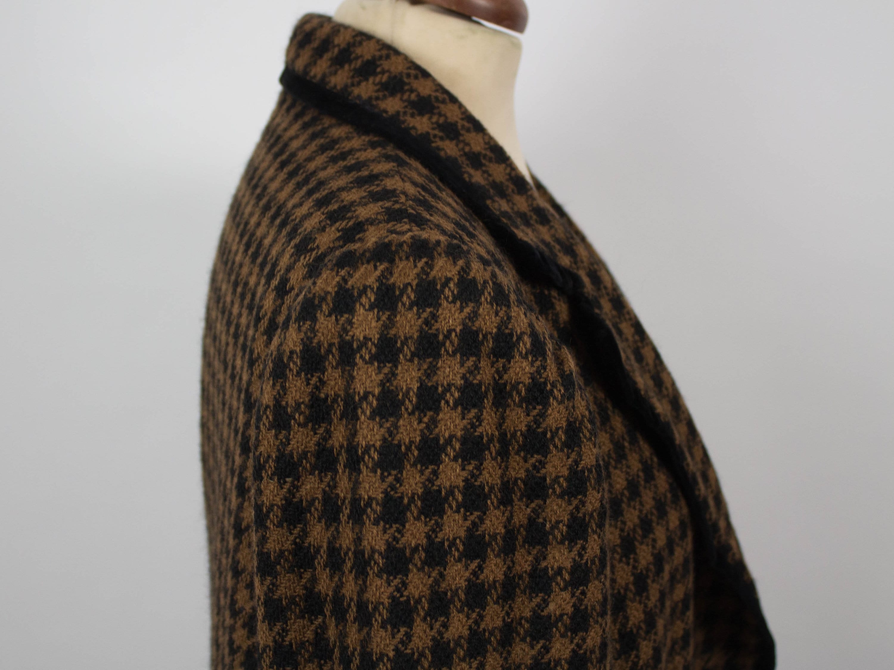 Checked Jacket 80s Vintage Brown Black Button Jacket Wool | Etsy
