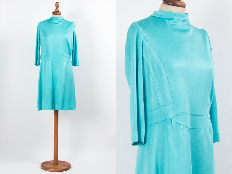 Vintage 60s Dress, Mod 60s Dress, Blue Turquoise, Modette Style ...