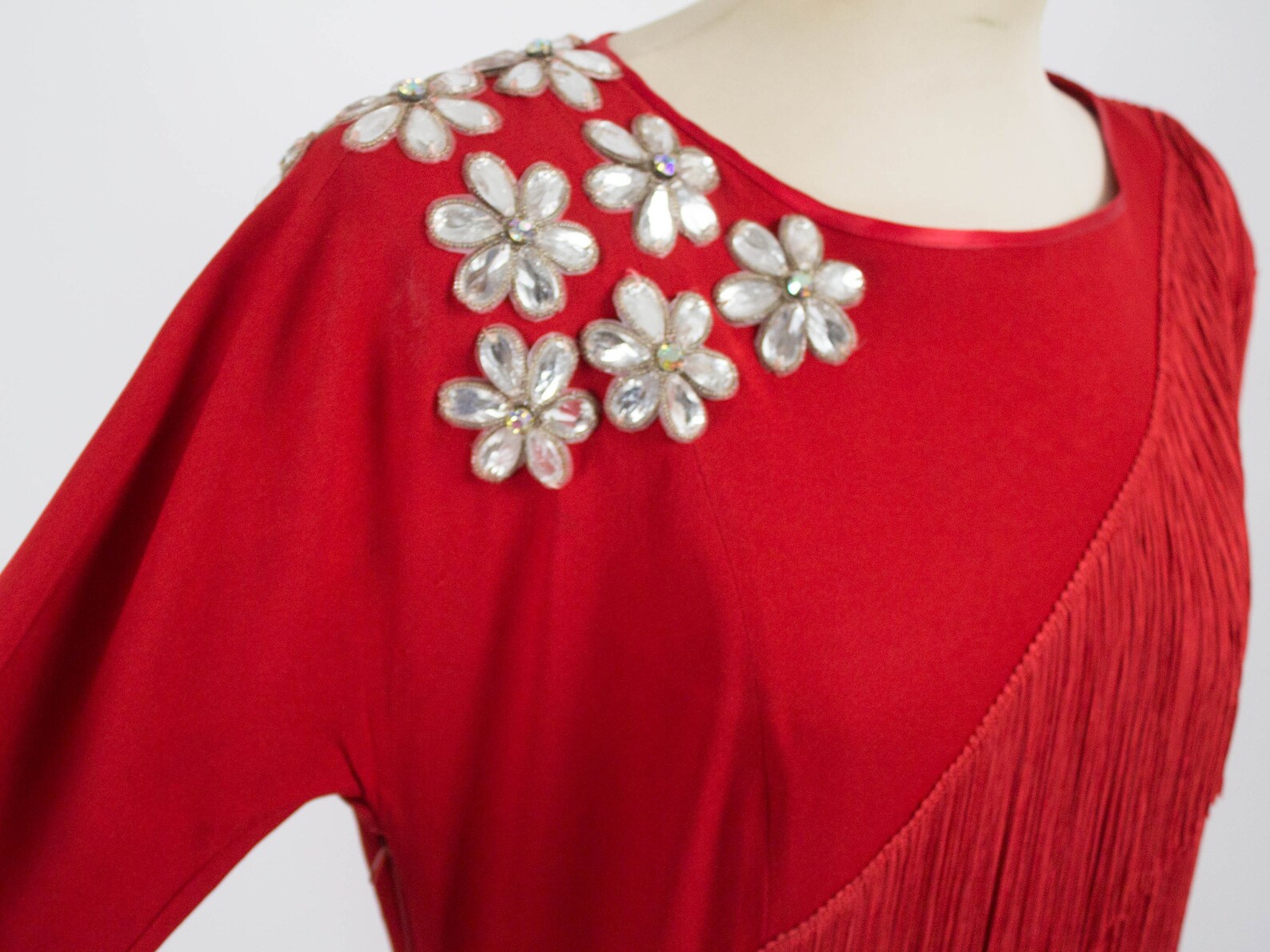 80s Party Dress, Red Dress, 80s Vintage Dress, Fringes Dress, Eighties ...