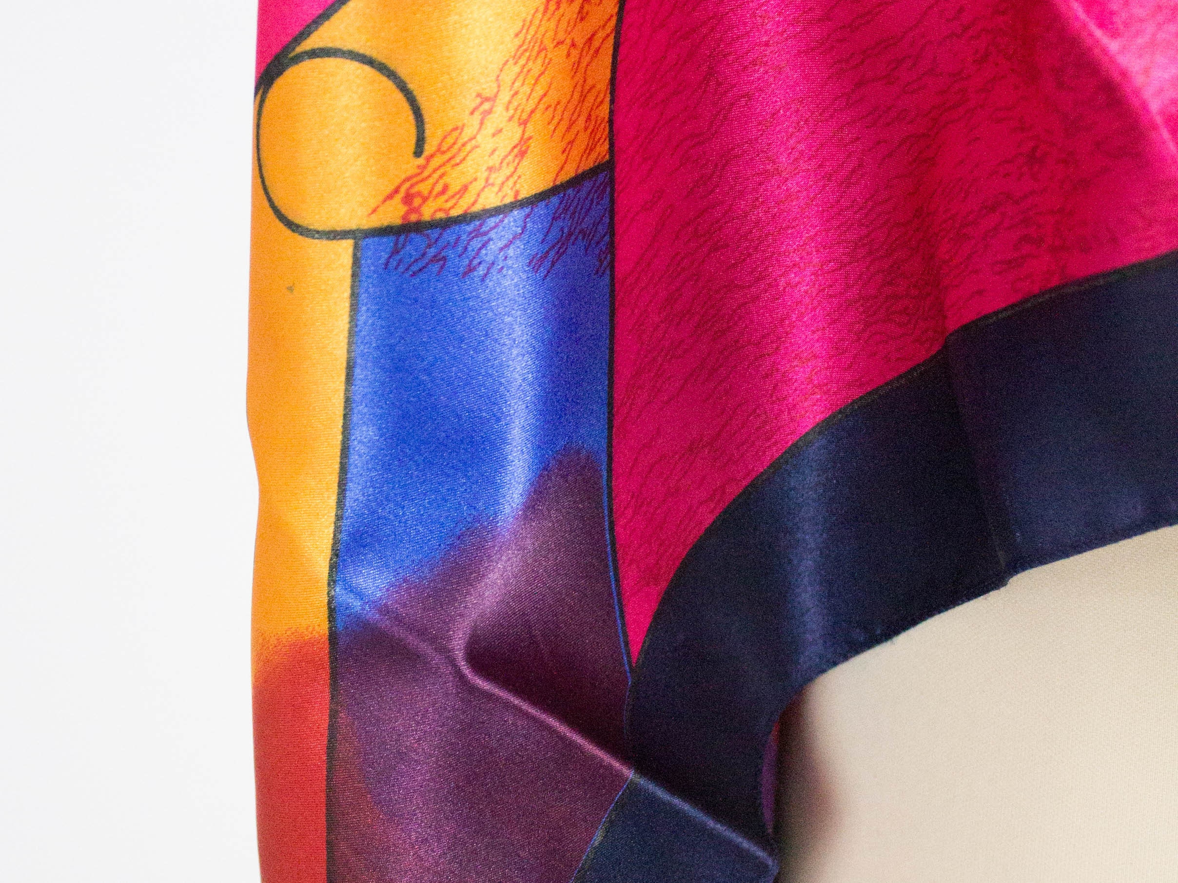 PICASSO Scarf 90s, Novelty Print, Large, Pink Blue Black, Man Woman ...