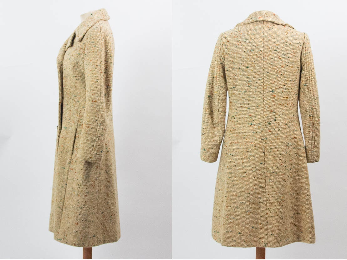 Vintage Coat 60s Fashion 1960s Beige Color Mod Modette | Etsy