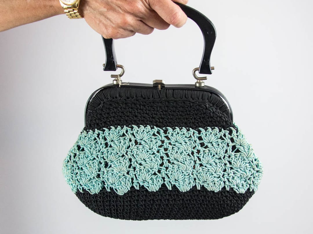 Vintage 50s Bag, Stranded Handbag, Fifties Auth Vintage, Black Light ...
