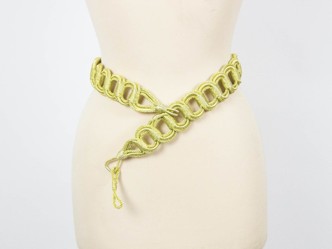 Gold Color Belt, 70s Belt, Adjustable Belt, Chain Like Belt, Vintage ...