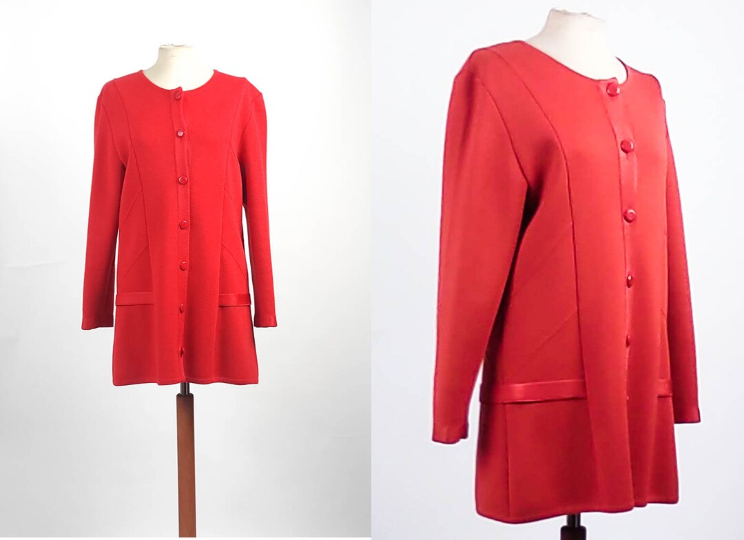 Red Cardigan, 60s Vintage Fashion, 1960s, Sixties Style, Vibrant Red ...