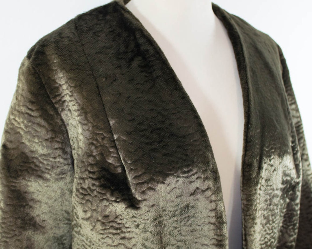 Velvet Jacket, Vintage Cropped Jacket, 60s, Brown, Orange Lining, Crop ...