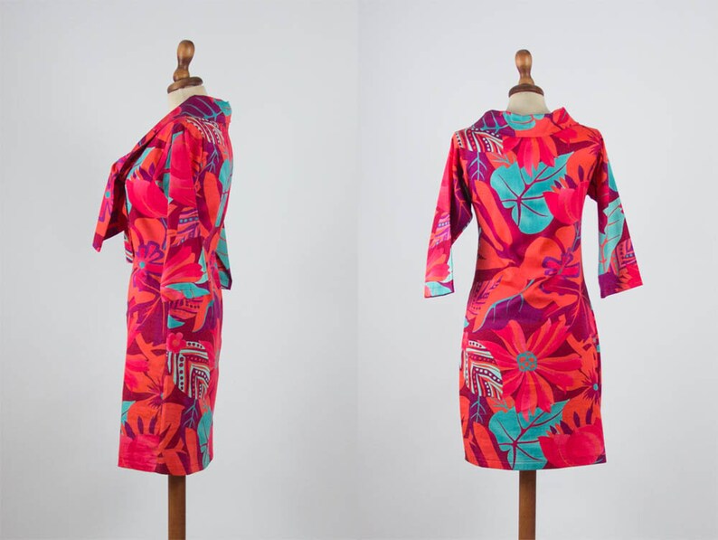 Colorful Floral Dress, Tight Sheath Dress, Bright Colors, Hawaiian ...