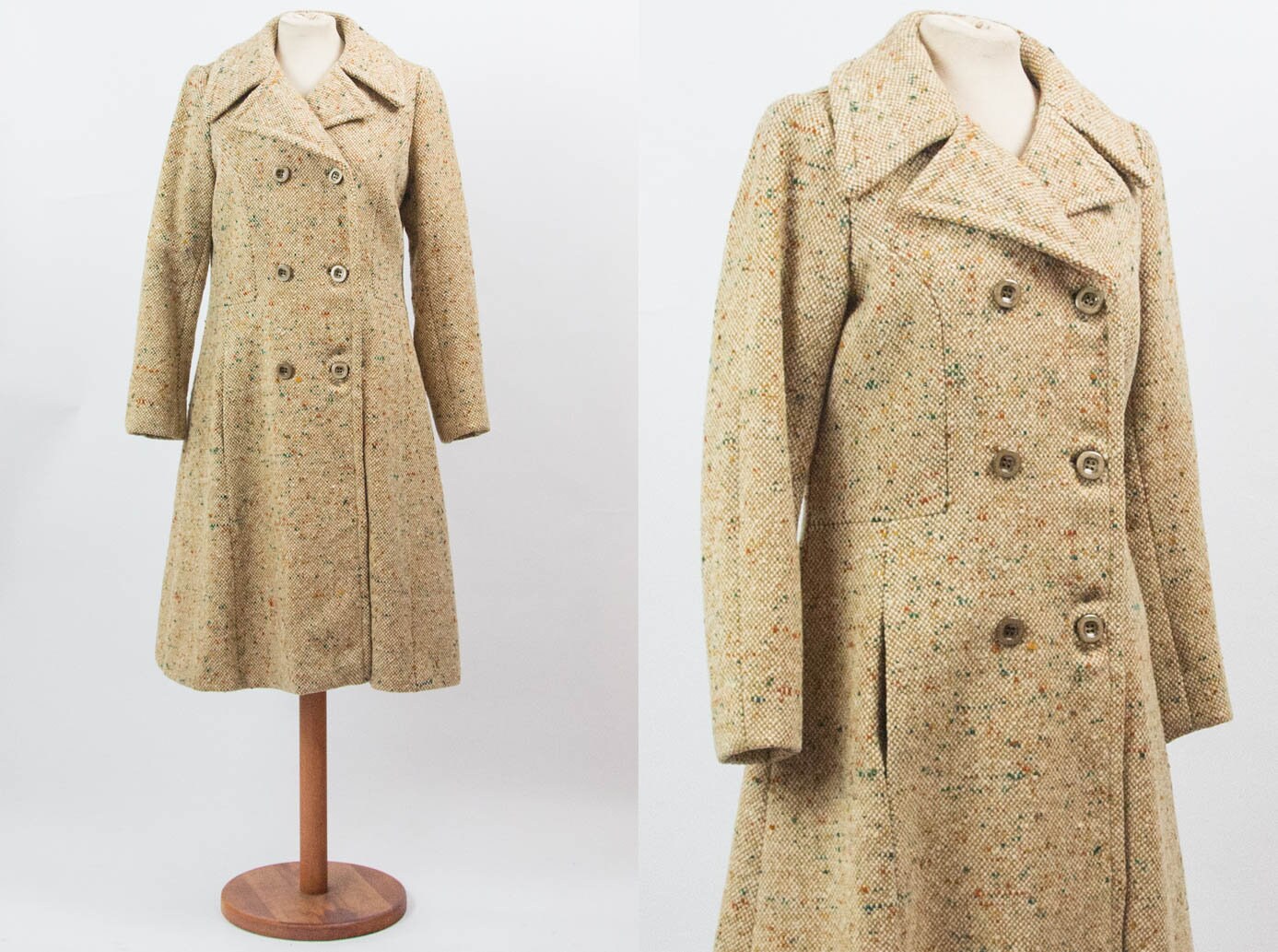 Vintage Coat 60s Fashion 1960s Beige Color Mod Modette - Etsy