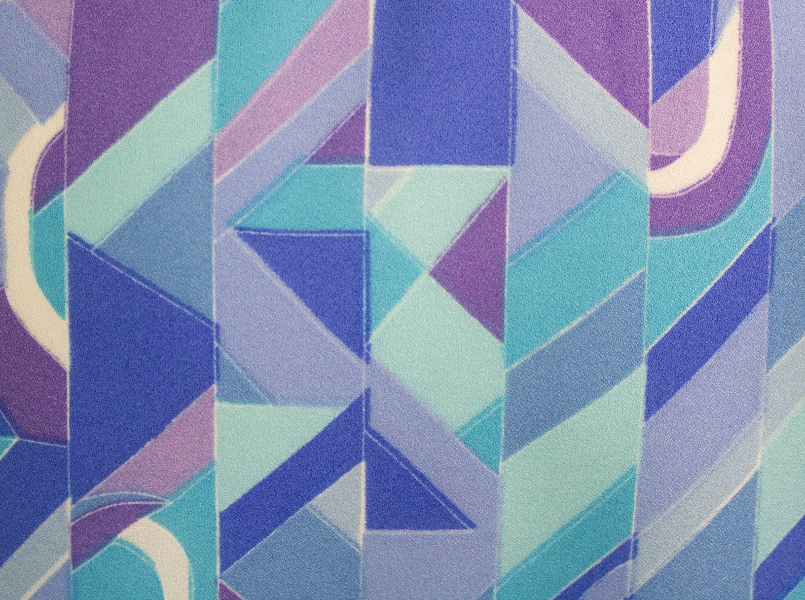 60s Vintage Shirt Blue Color Geometrical Pattern Bow Shirt - Etsy